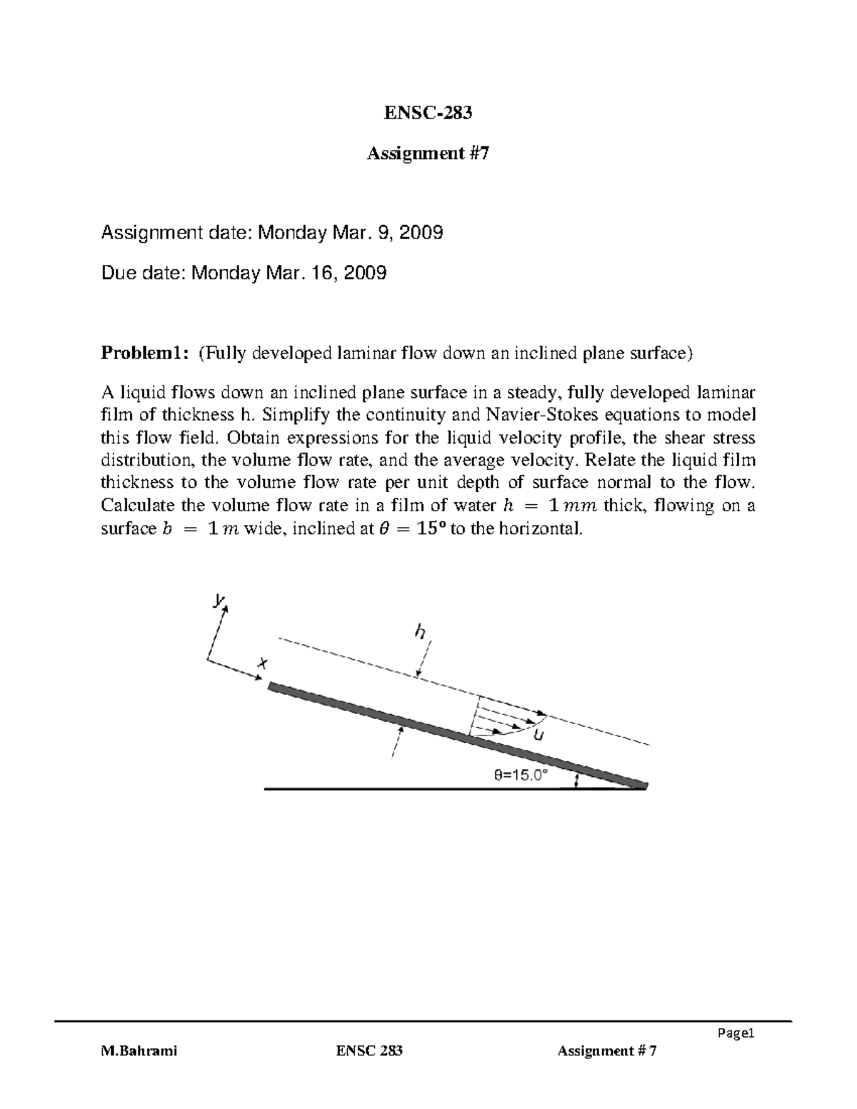 Assignment 7 solutions - Page ENSC- Assignment # Assignment date ...