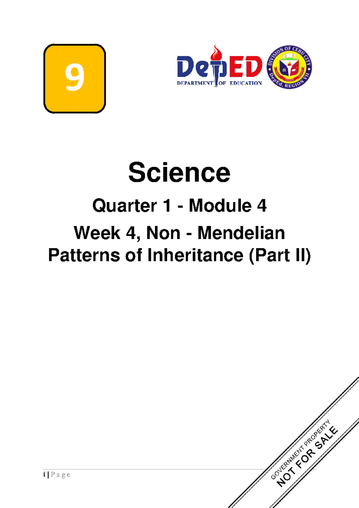 M4 Q1 SCI - Science - Quarter 1 - i | P a g e Science Quarter 1 ...
