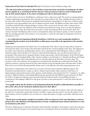 Federalist 70 - In class notes - Federalist 70. AP American Government ...