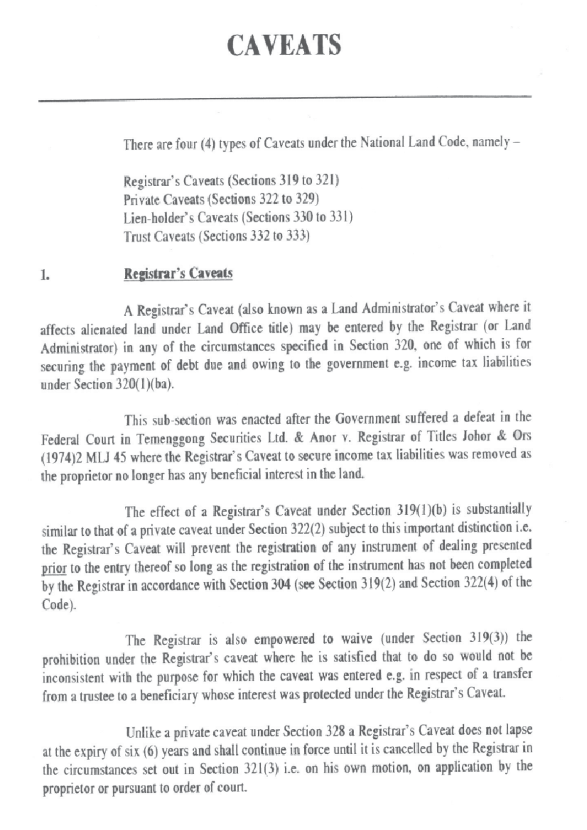 Caveats-18 - Caveats - Land law - MMU - Studocu