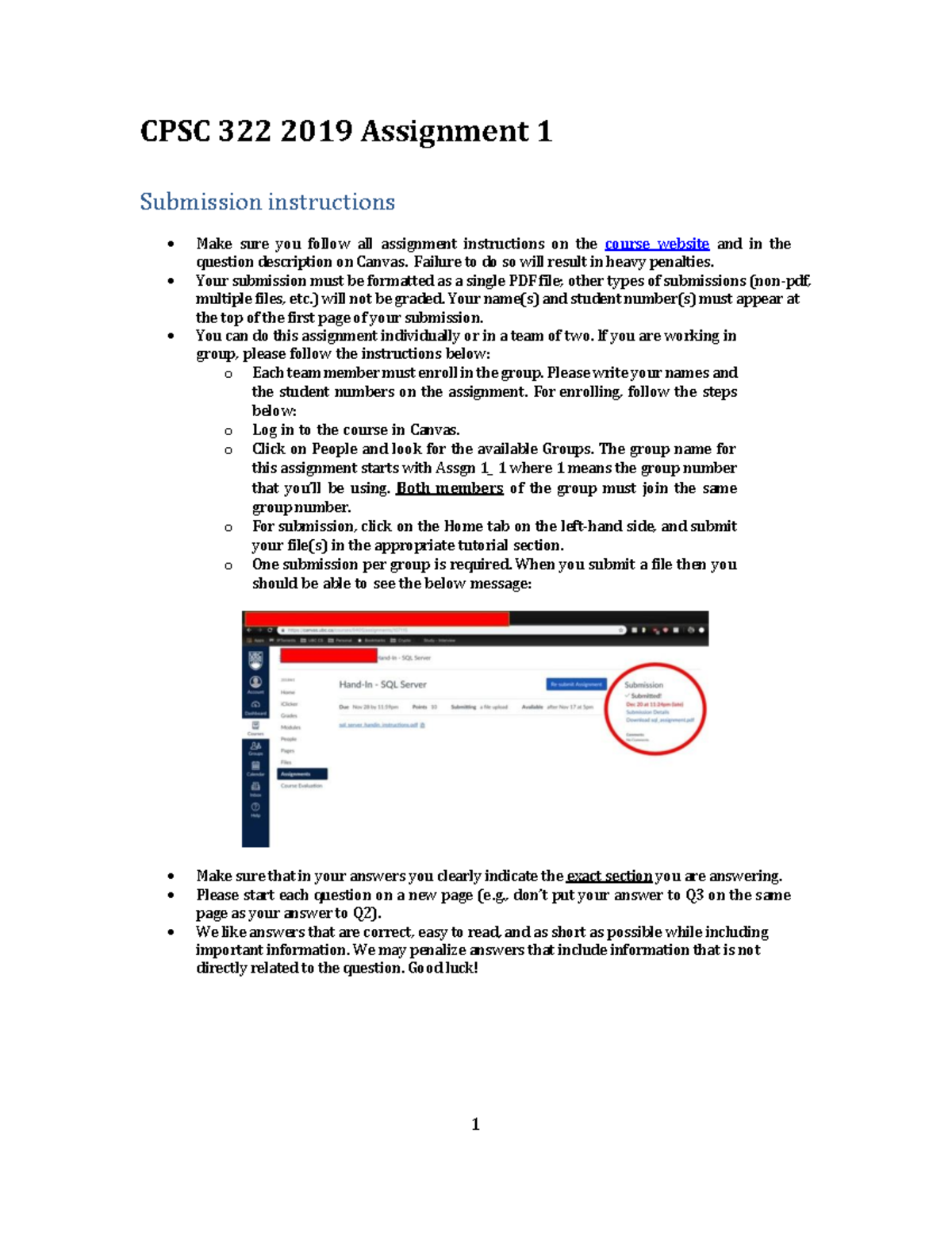 Assignment 1 Sol - CPSC 322 2019 Assignment 1 Submission instructions ...