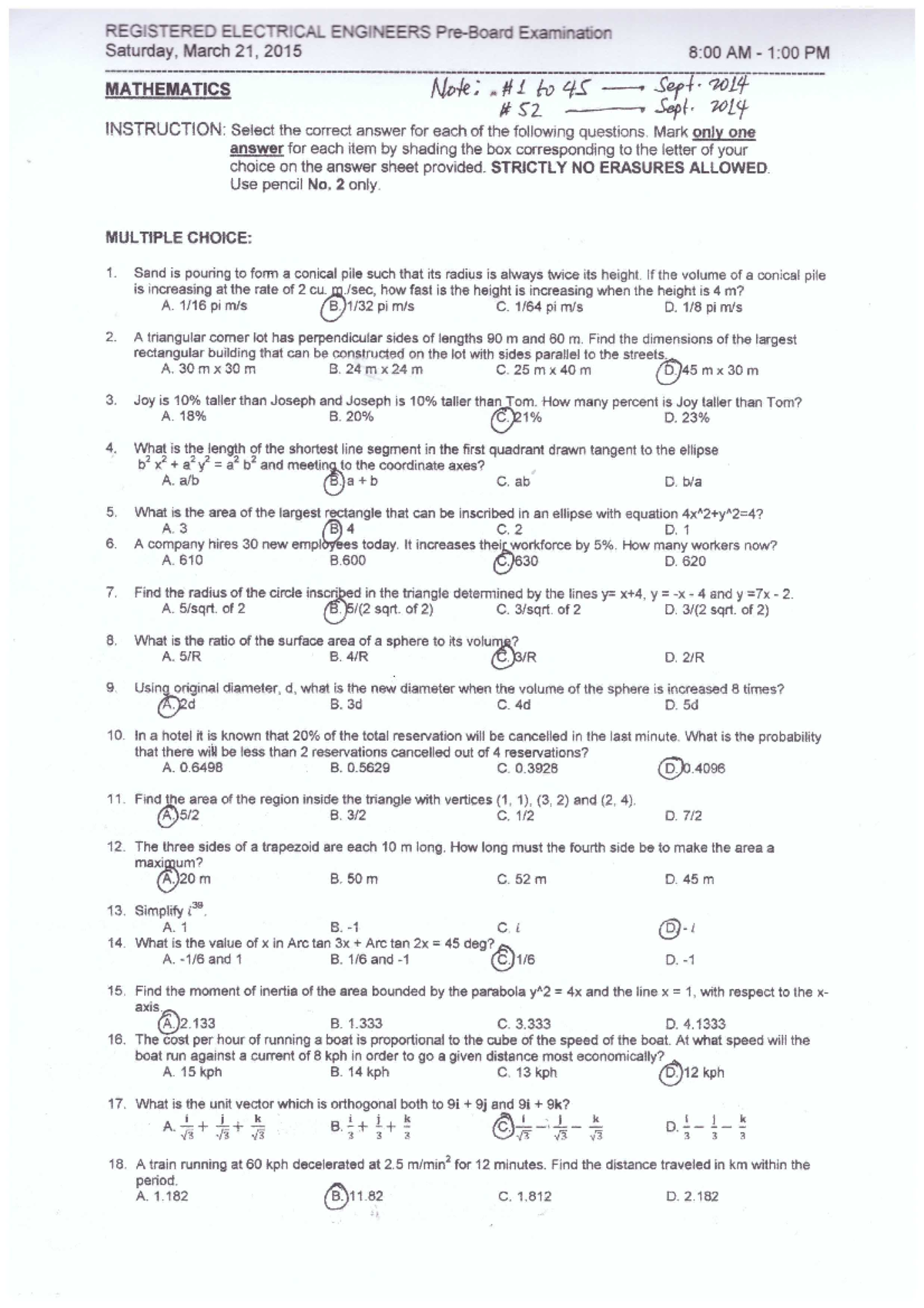 MATH-2015- March - Enhancement Mathematics for Engineers - Studocu