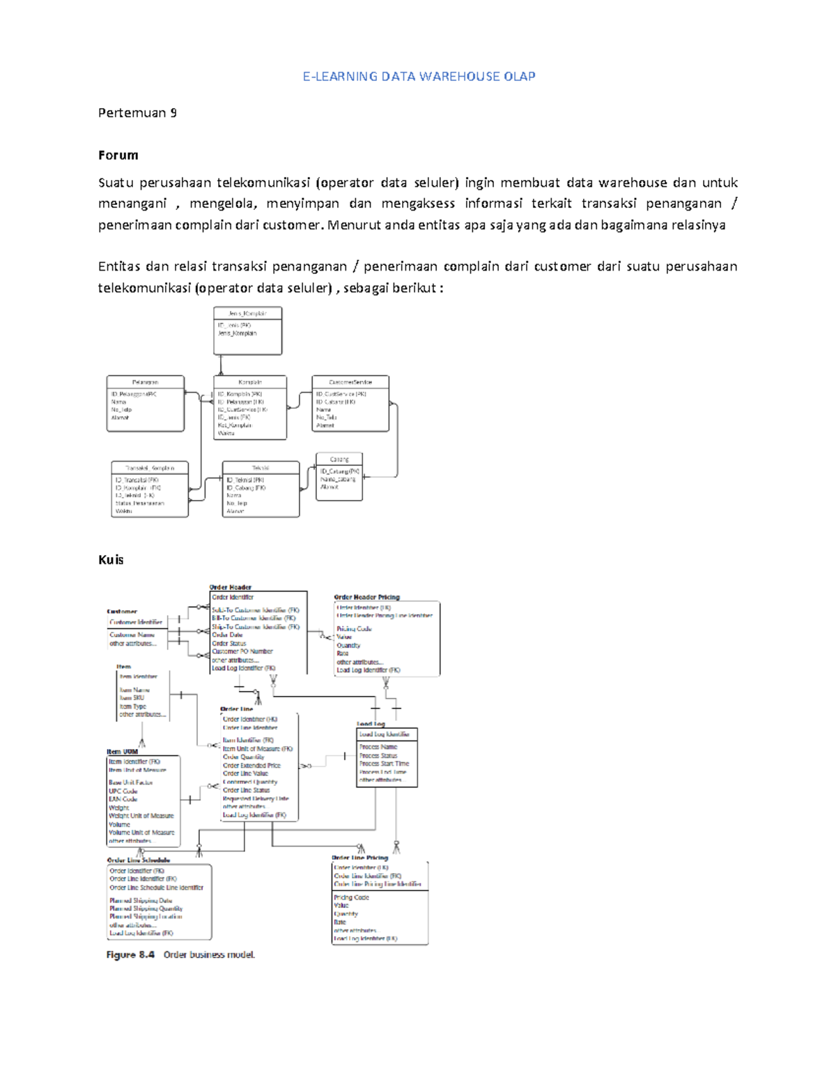 Forum dan Kuis DW OLAP Pertemuan 9 - E-LEARNING DATA WAREHOUSE OLAP ...