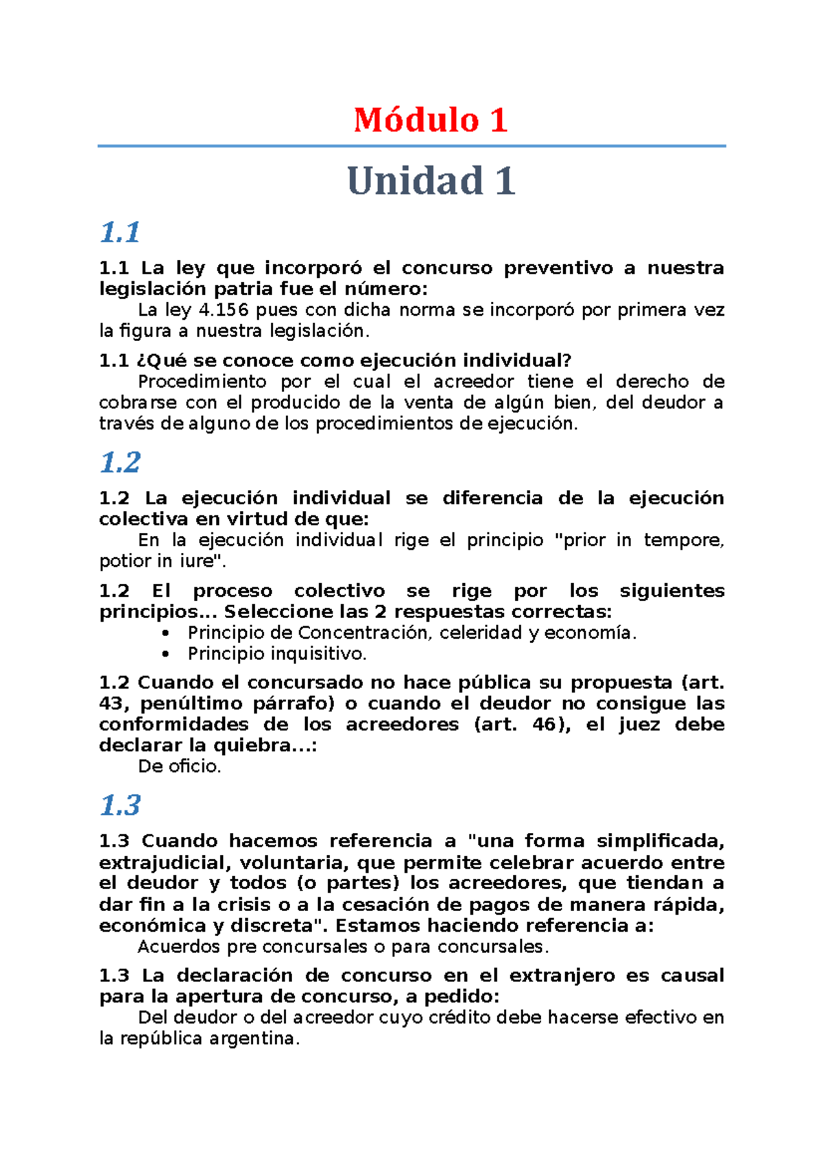 1er Parcial concurso y quiebra - Concursos y Quiebras - Siglo 21 - Studocu