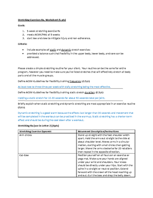 Exercise Rx Worksheet Aerobic - Aerobic Exercises Rx, Worksheet (25 pts ...