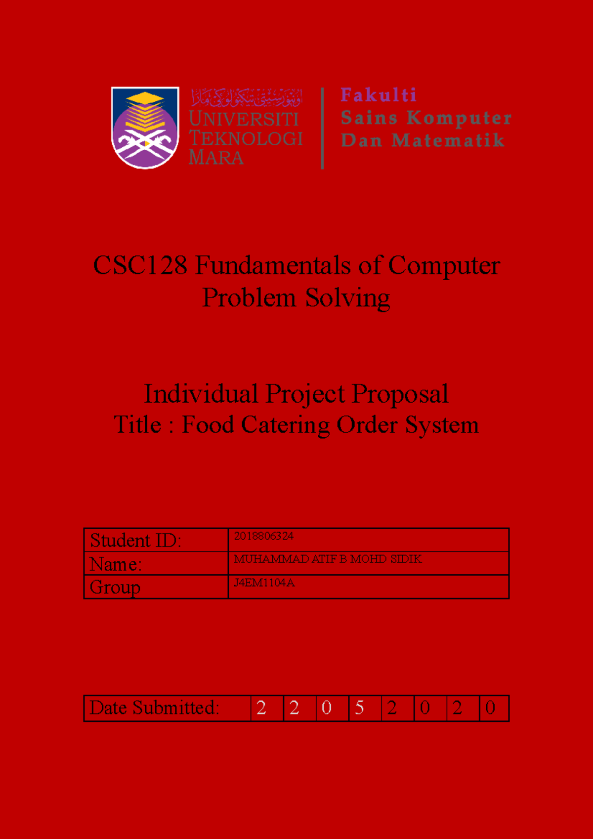 Lab proposal csc - CSC128 Fundamentals of Computer Problem Solving Individual Project Proposal ...