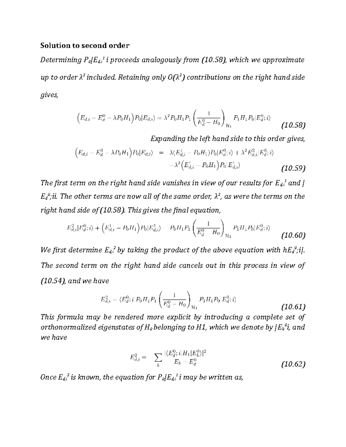 Solution to second order - Solution to second order Determining P 0 |Ed ...