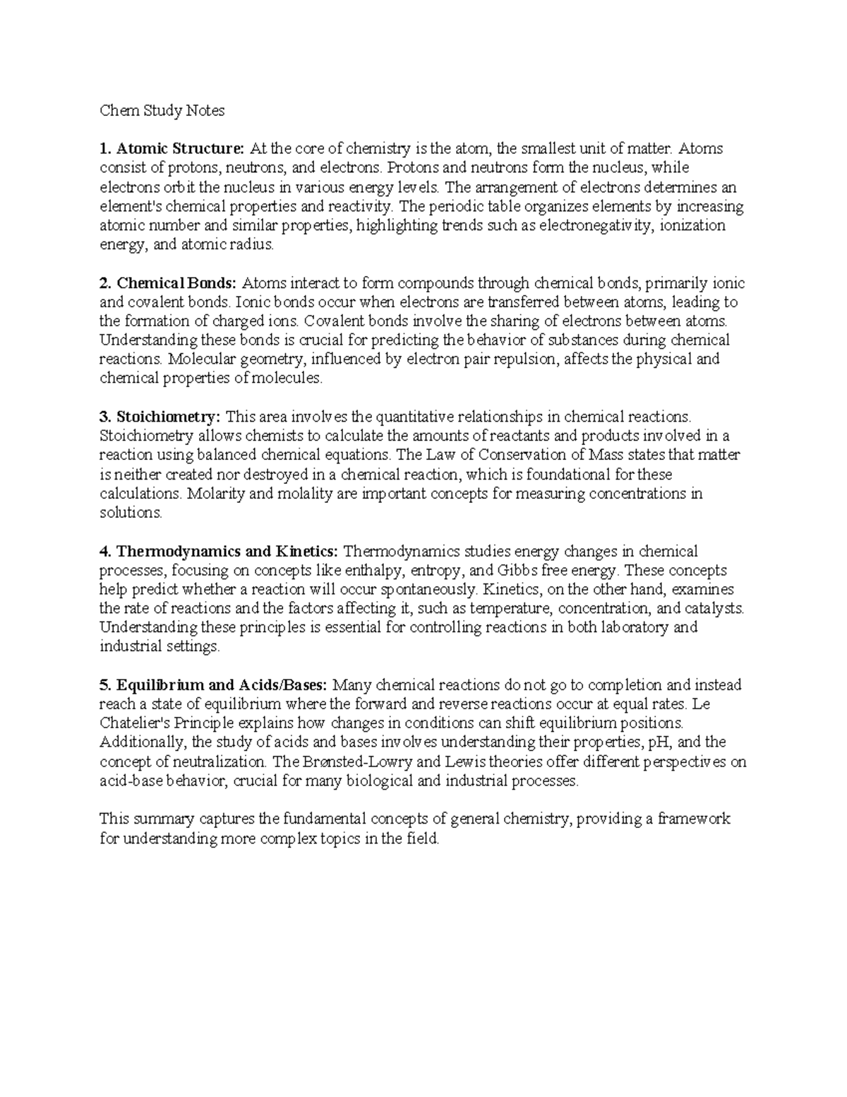 Chem Study Notes - Basic guide to this chem course - Chem Study Notes ...