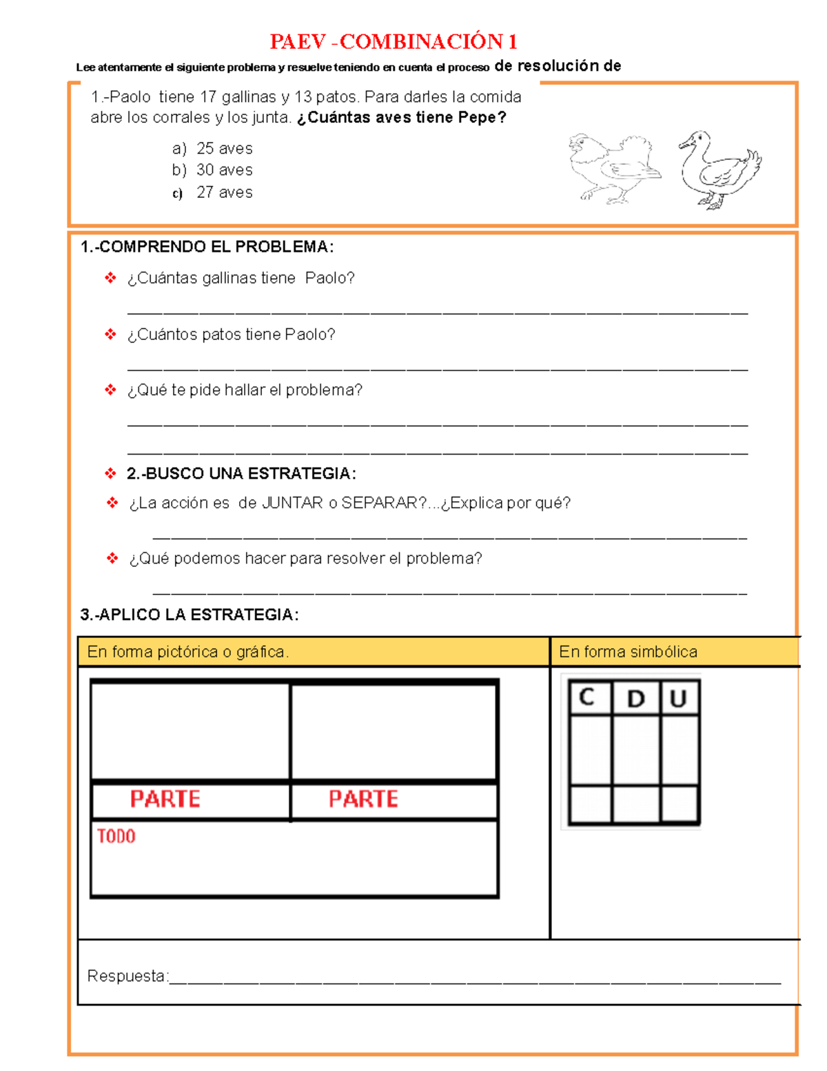 Combiación - Problemas de combinación para educación primaria - PAEV ...