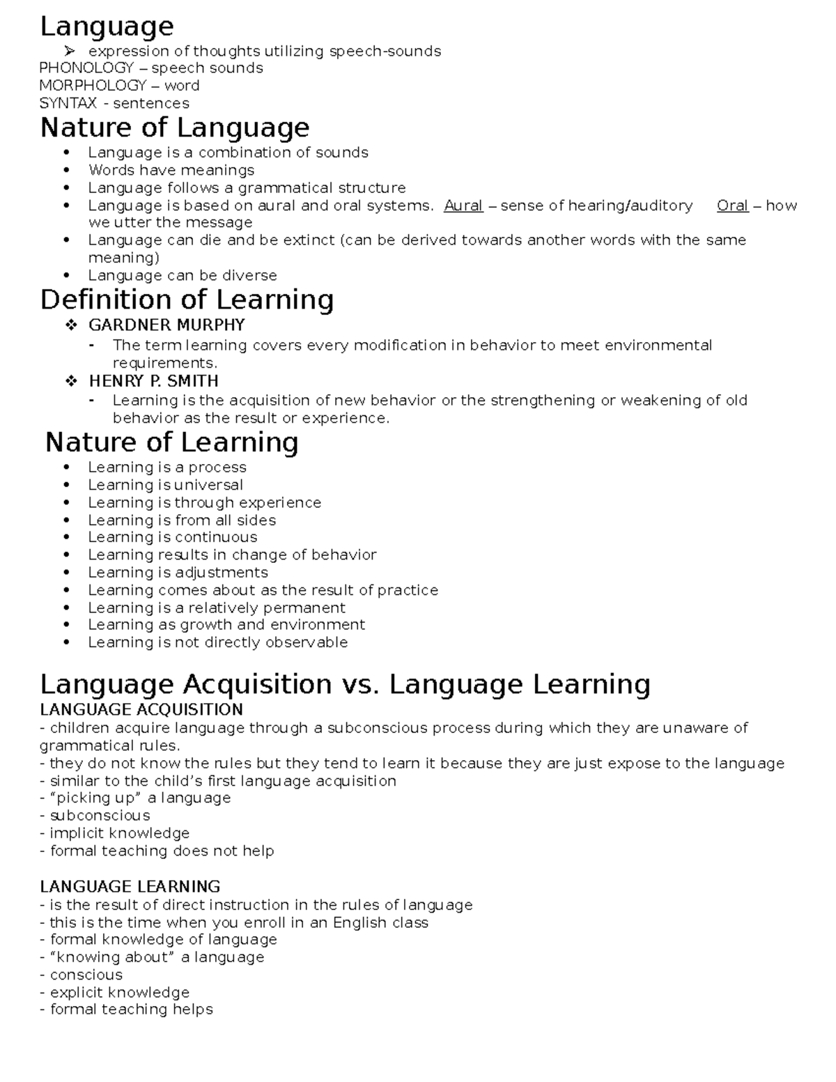 Language acquisition - this is for BSED - ENGLISH Students - Language ...