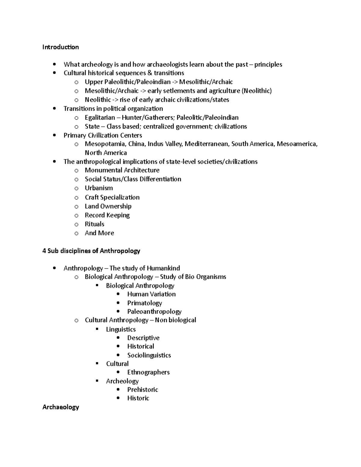 Lecture #1 - Introduction What archeology is and how archaeologists ...