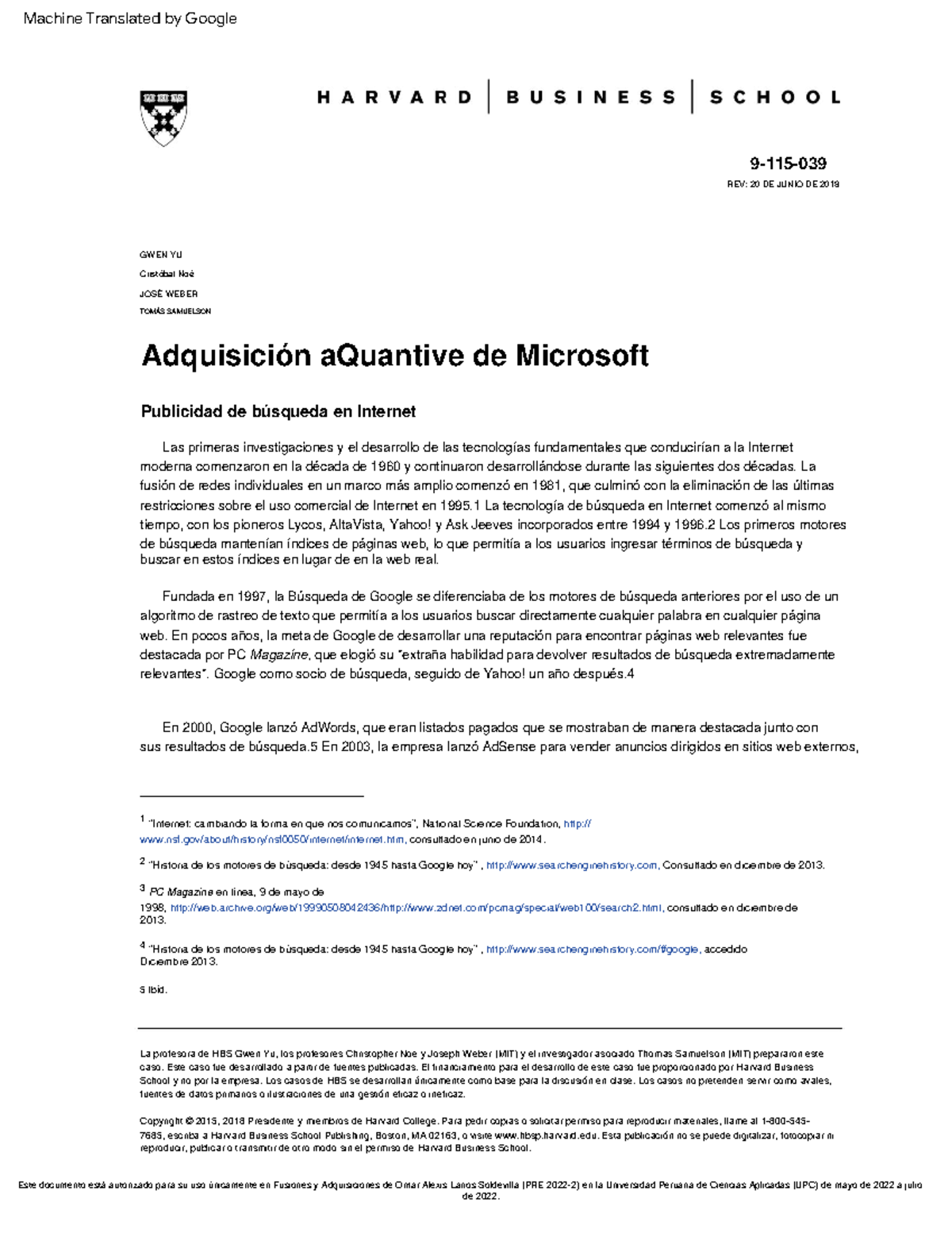 CASO Español - Informe para el trabajo final - Adquisición aQuantive de ...