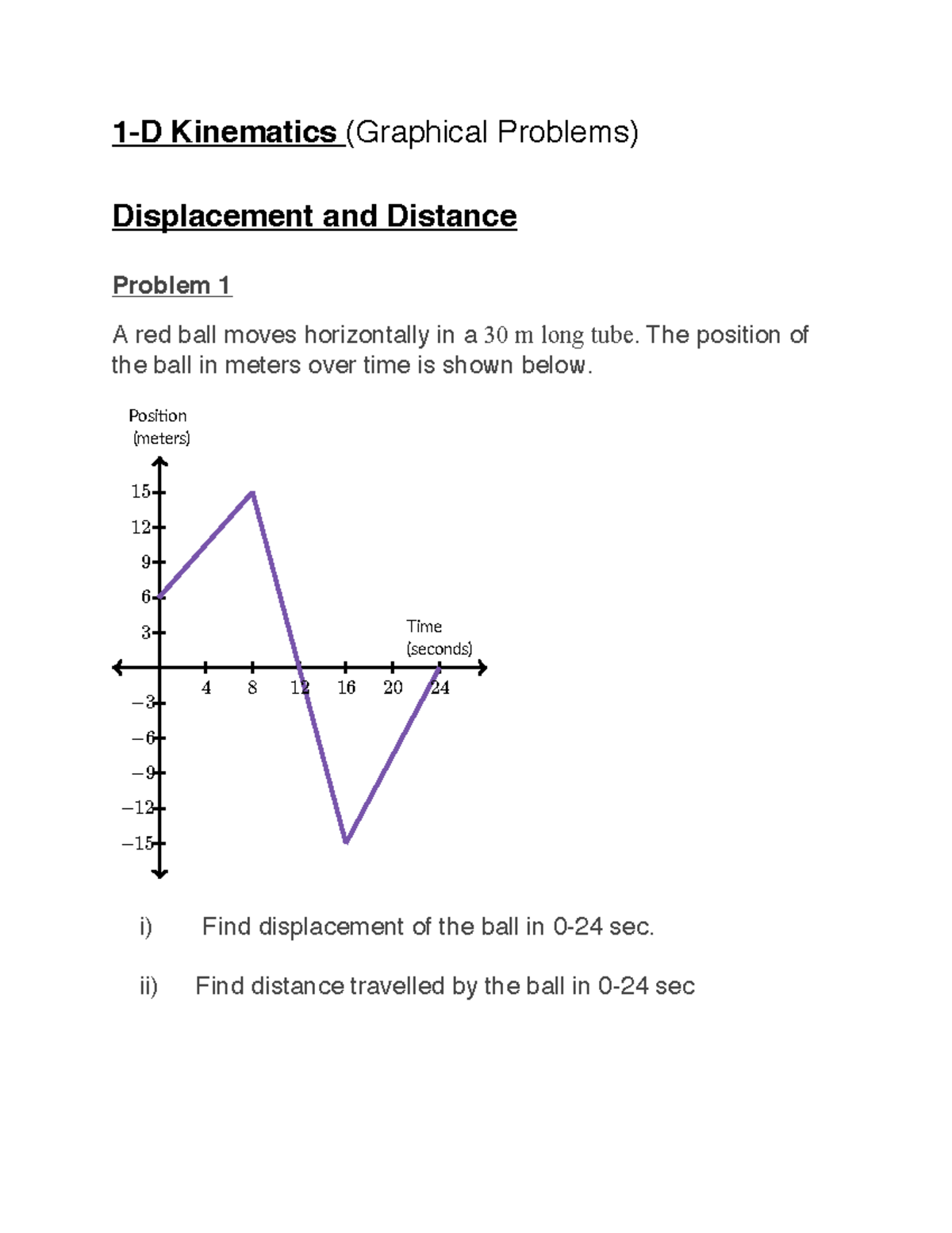 1031 1-D Kinematics Graphical Practice Problems (1) (1) - 1-D ...