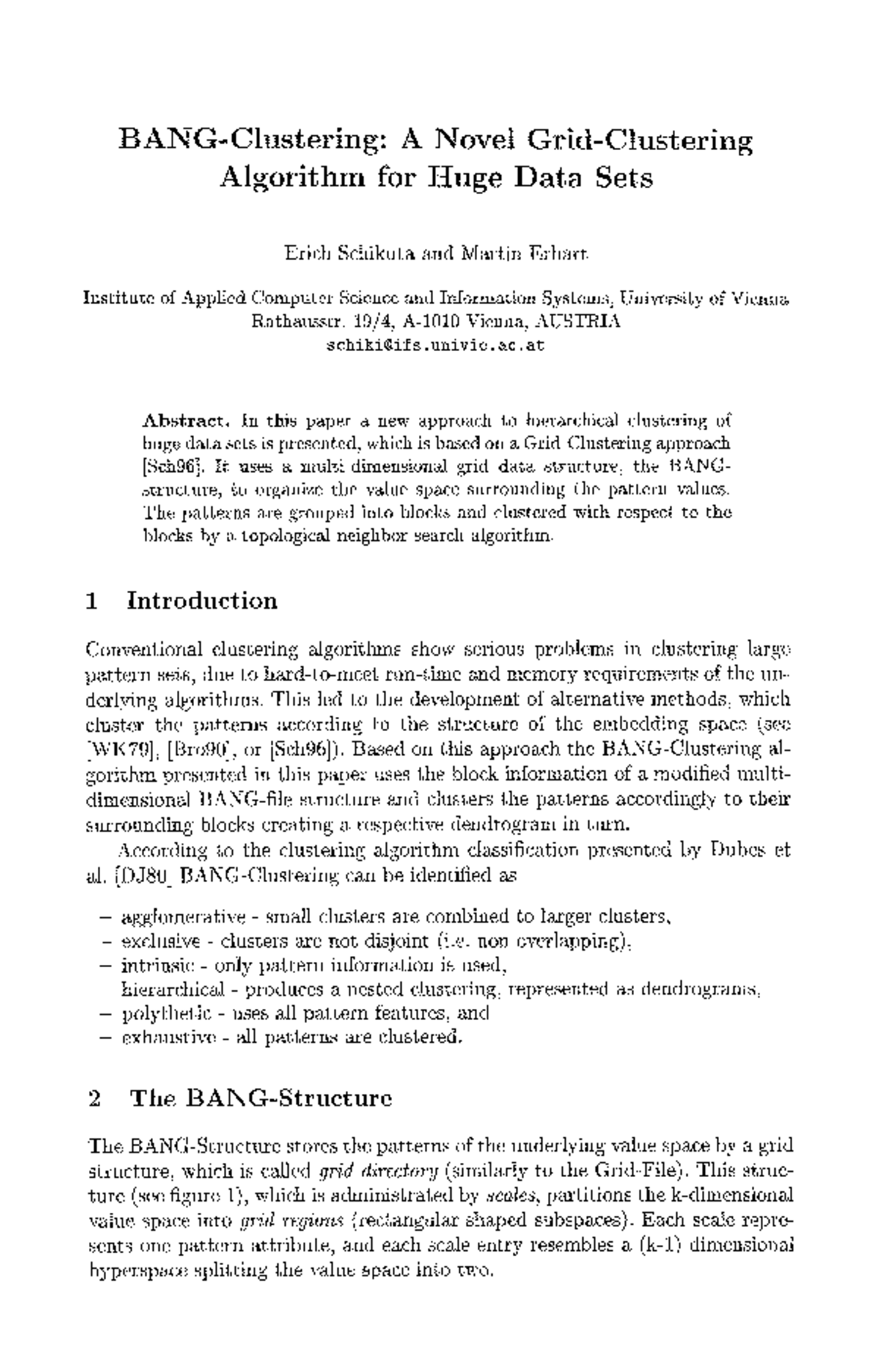 Bang Clustering Algorithm Bang Clustering A Novel Grid Clustering