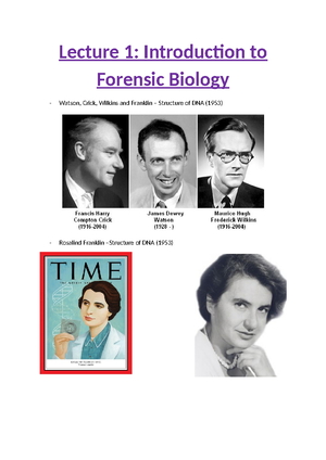 Lecture 3 - Forensic Biology in Modern Criminal Investigations ...