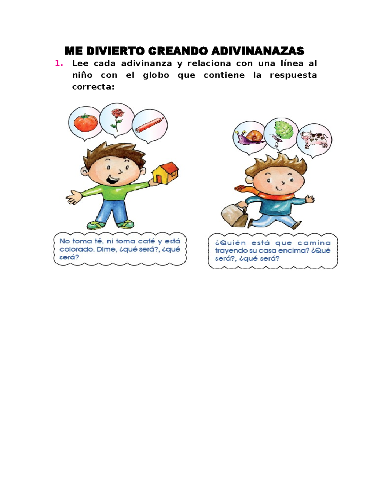 Ficha Comunicacion 08-05-ME Divierto Creando Adivinanazas - ME DIVIERTO CREANDO ADIVINANAZAS 1 ...