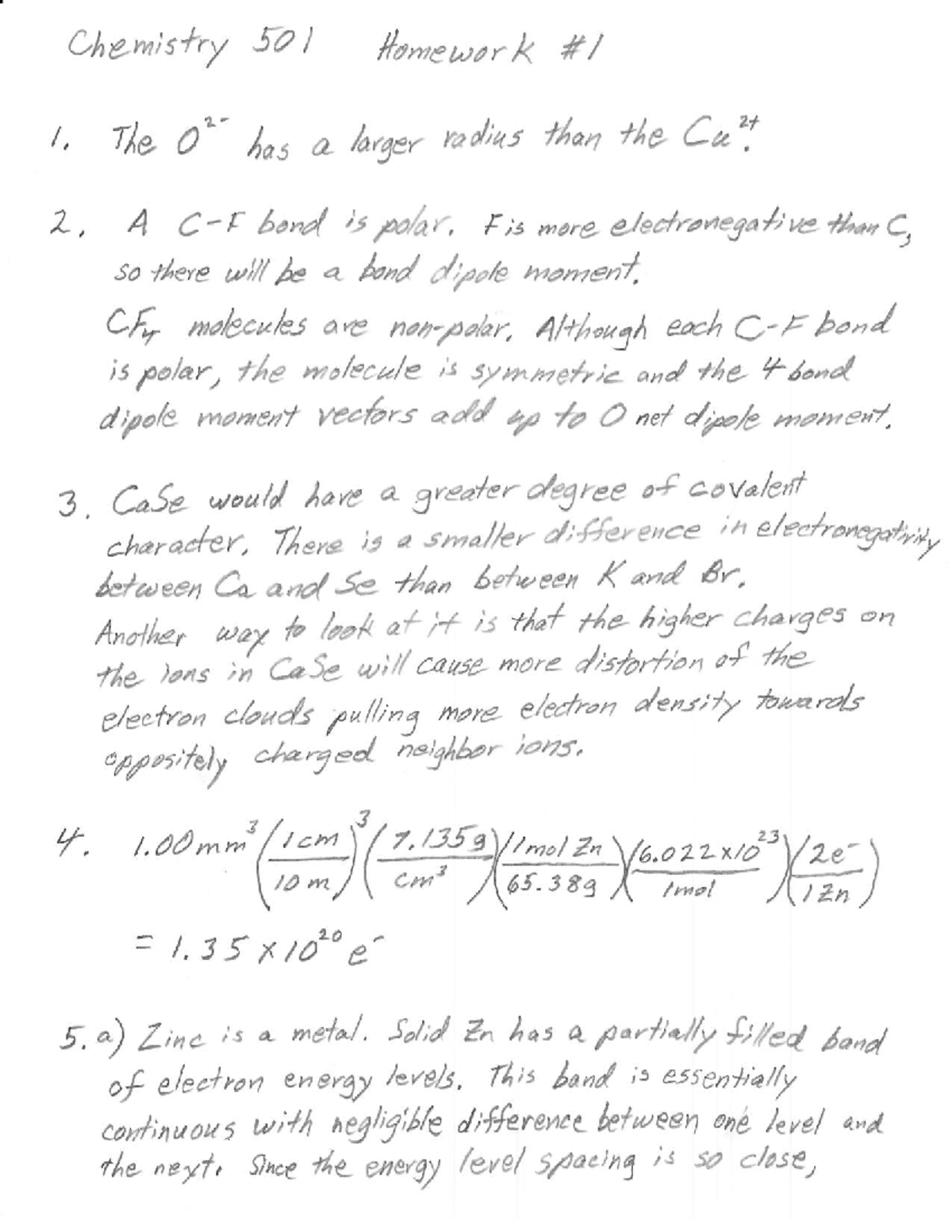Homework 1 - Answer - CHEM 501 - Studocu