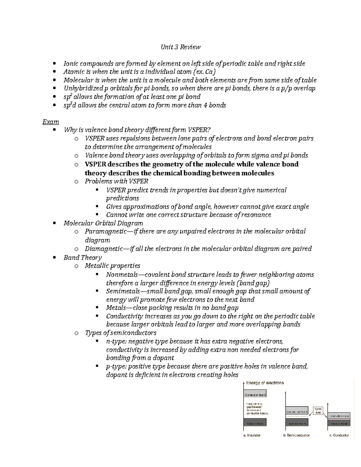 Unit 3 Review Chem 1 Notes Unit 3 Review Ionic Compounds Are Formed