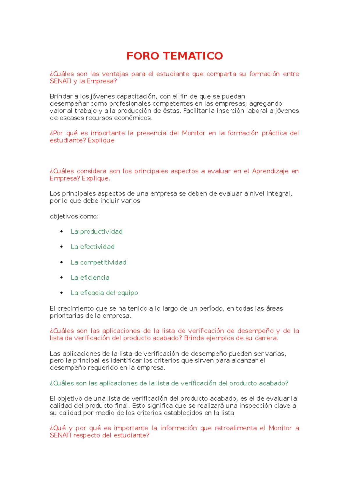 Foro temático del curso - FTC - FORO TEMATICO ¿Cuáles son las ventajas ...