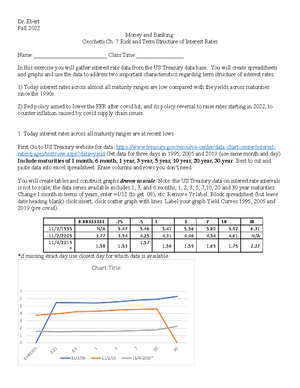 Money and Banking-Yield Curve Assignment - Dr. Ebert Fall 2022 Money ...