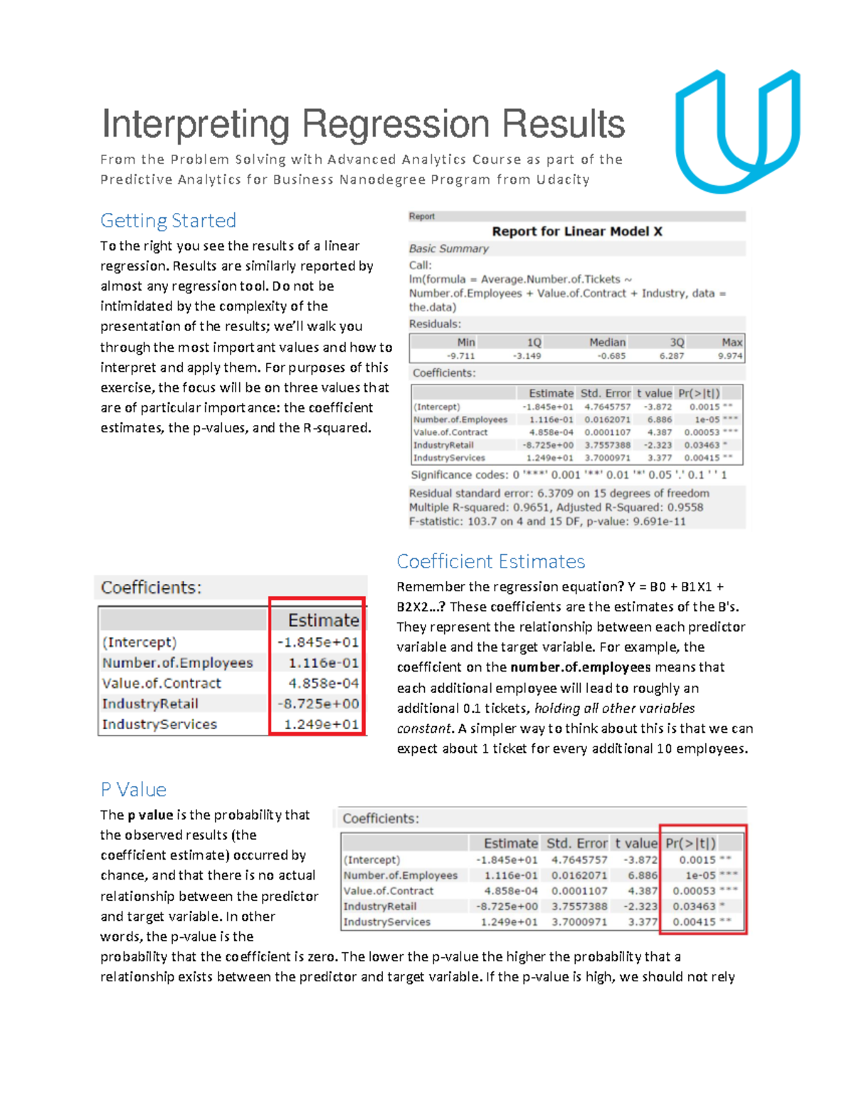 Interpreting-regression-results - Interpreting Regression Results Fro m the P ro blem So lv ing ...