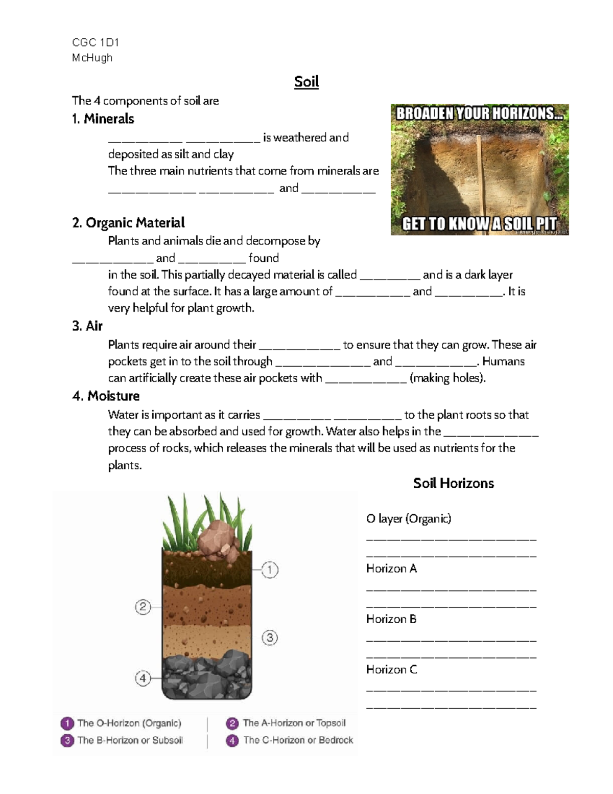 Marina Klaric - Soil and Veg Handouts - McHugh Soil The 4 components of ...