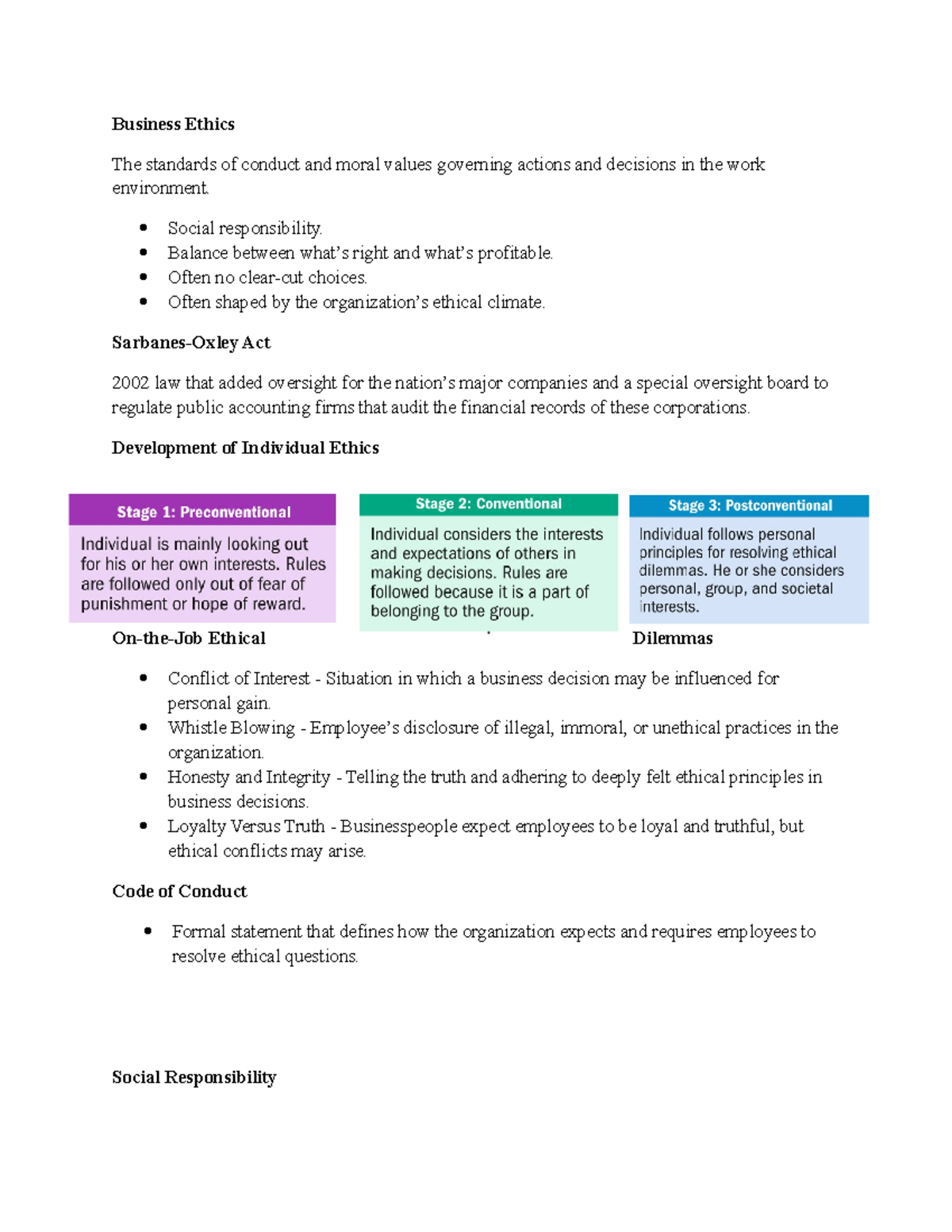 Business-Ethics - Business Ethics - Business Ethics The standards of ...