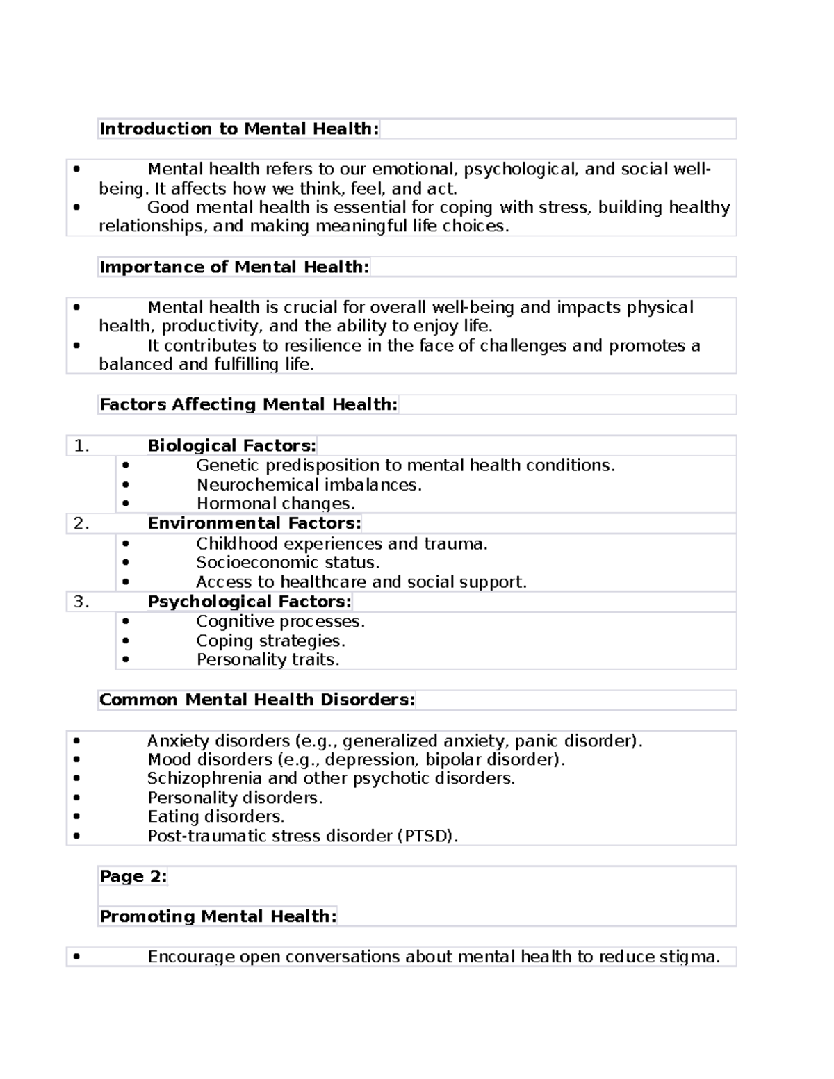 Introduction to Mental Health - It affects how we think, feel, and act ...