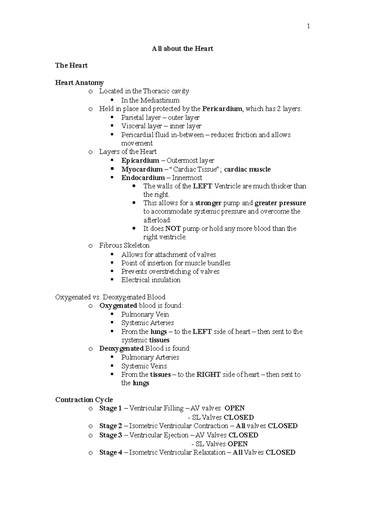 Heart study guide week 2 - All about the Heart The Heart Heart Anatomy ...