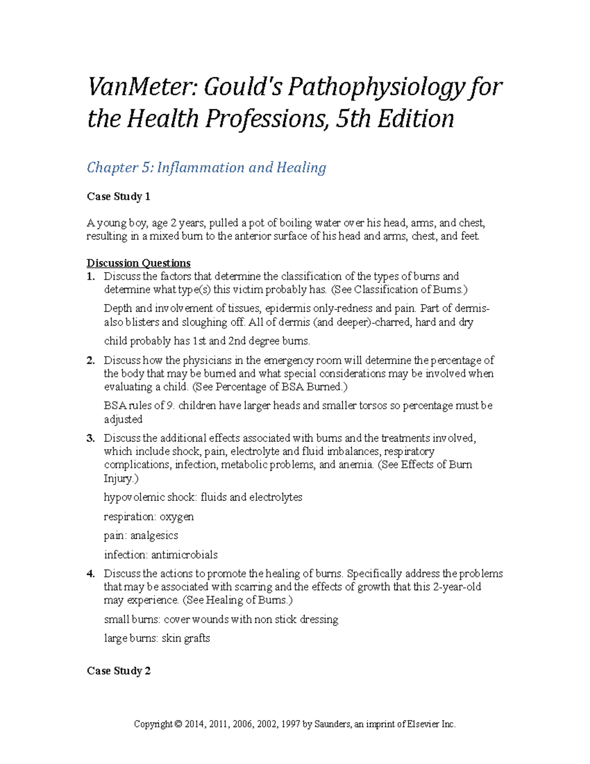 Ch.5 Case Study - VanMeter: Gould's Pathophysiology for the Health ...