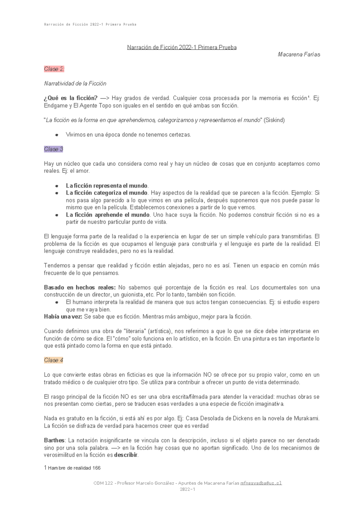 Apuntes Narracion de Ficcion - Narración de Ficción 2 02 2-1 Primera ...