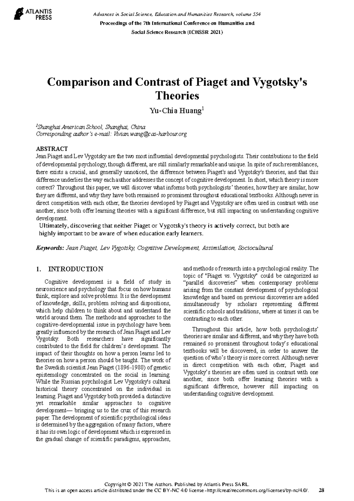 comparison of theories - Comparison and Contrast of Piaget and Vygotsky ...