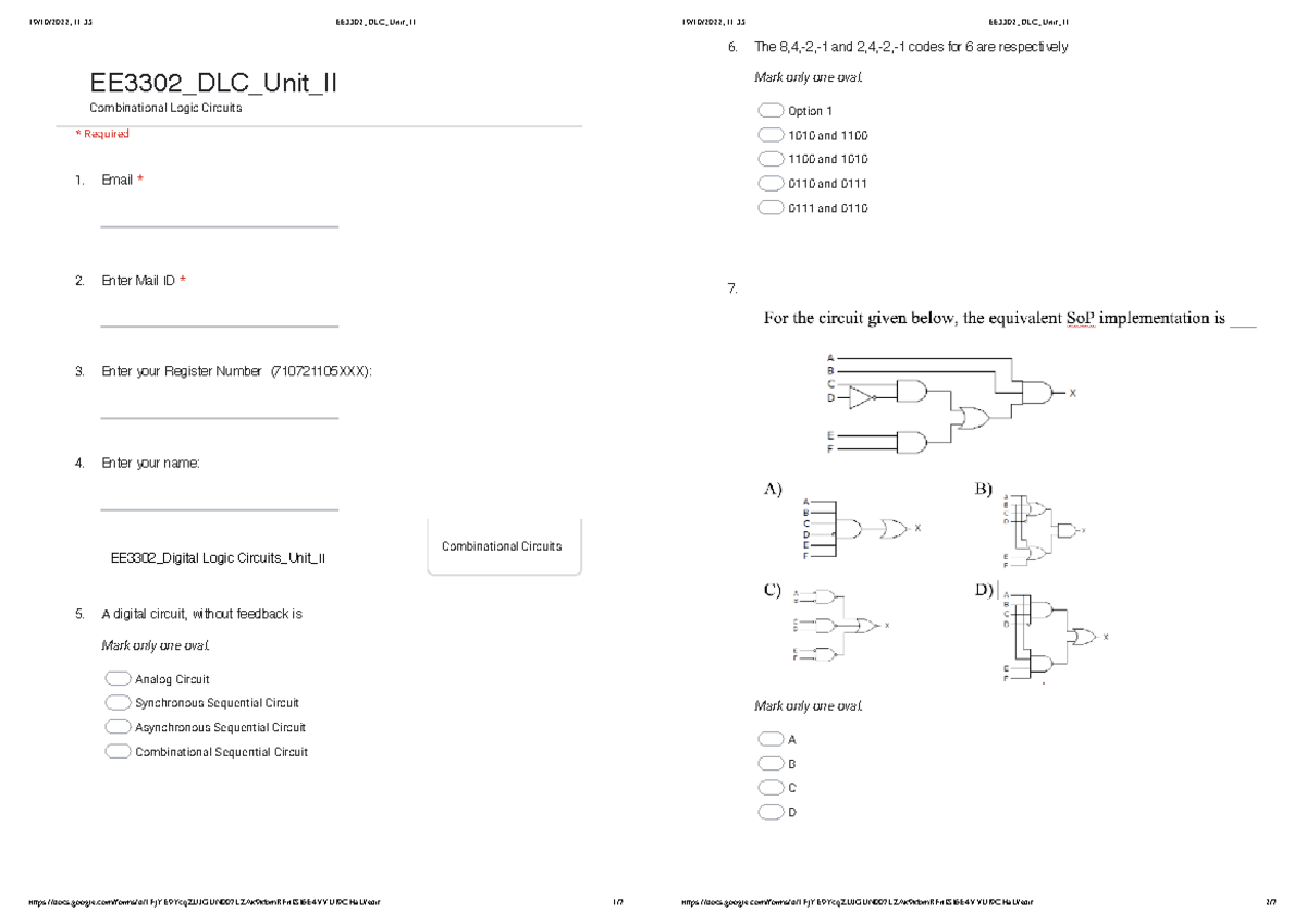 EE3302 DLC Unit II - Google Forms - 19/10/2022, 11:35 EE3302_DLC_Unit_II - Studocu