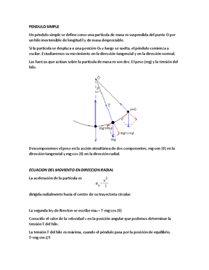 Pendulo - Ejercicios resueltos - Péndulo, ecuaciones del movimiento ...