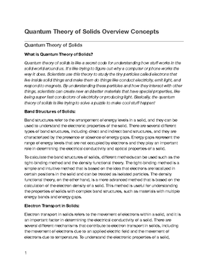 Band Structures Explanation and Vocabulary - Band Structures Quantum ...