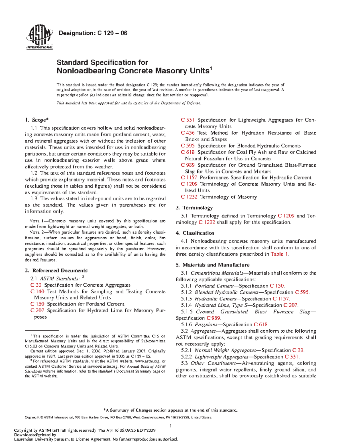 C129 - Designation: C 129 – 06 Standard Specification for ...