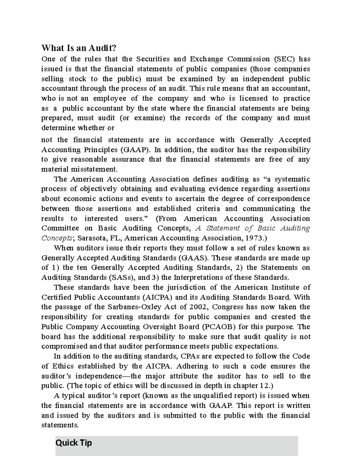 What Is an Audit - One of the rules that the Securities and Exchange ...