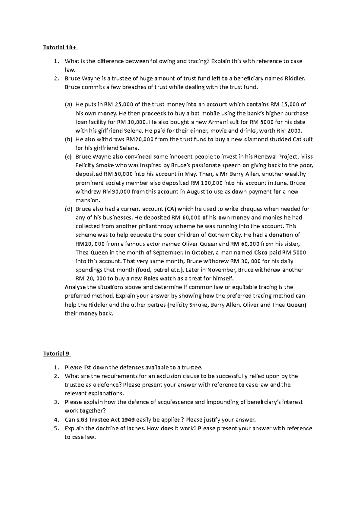 Tutorial 10 (Tracing)/tutorial 9/tutorial 8 week 9-week 11 equity and ...
