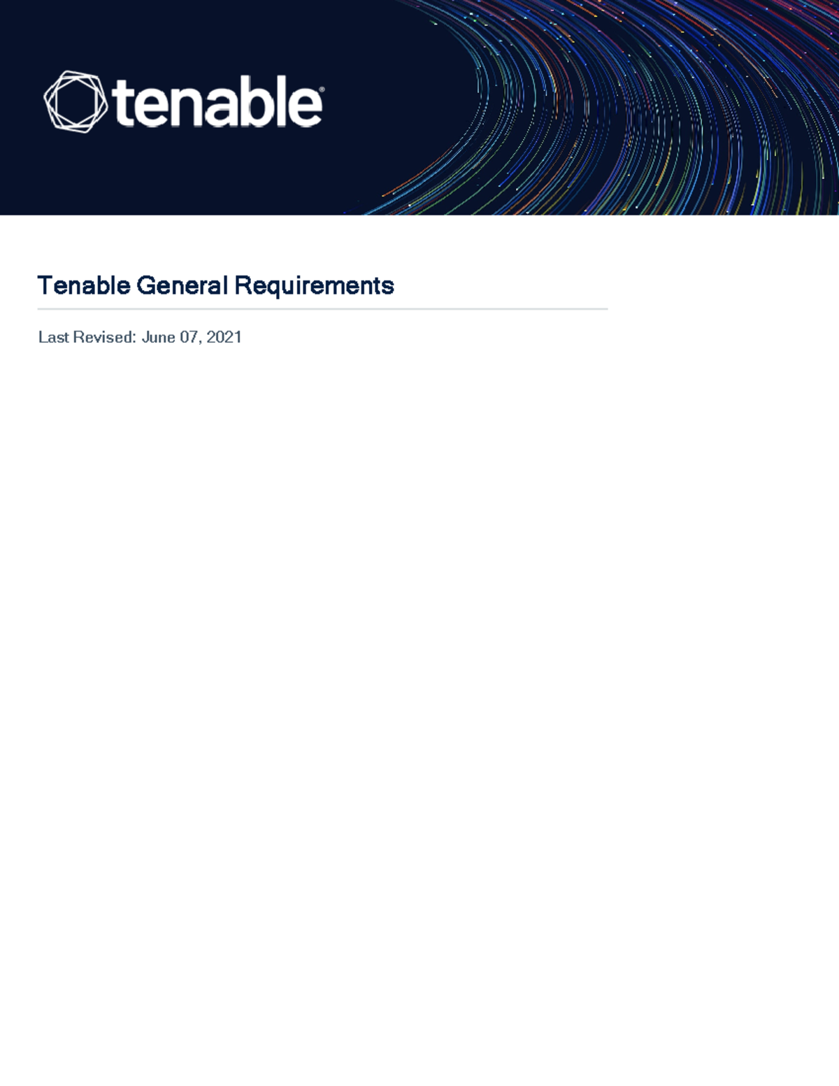 Tenable General Requirements - All rights reserved. Tenable, Tenable ...