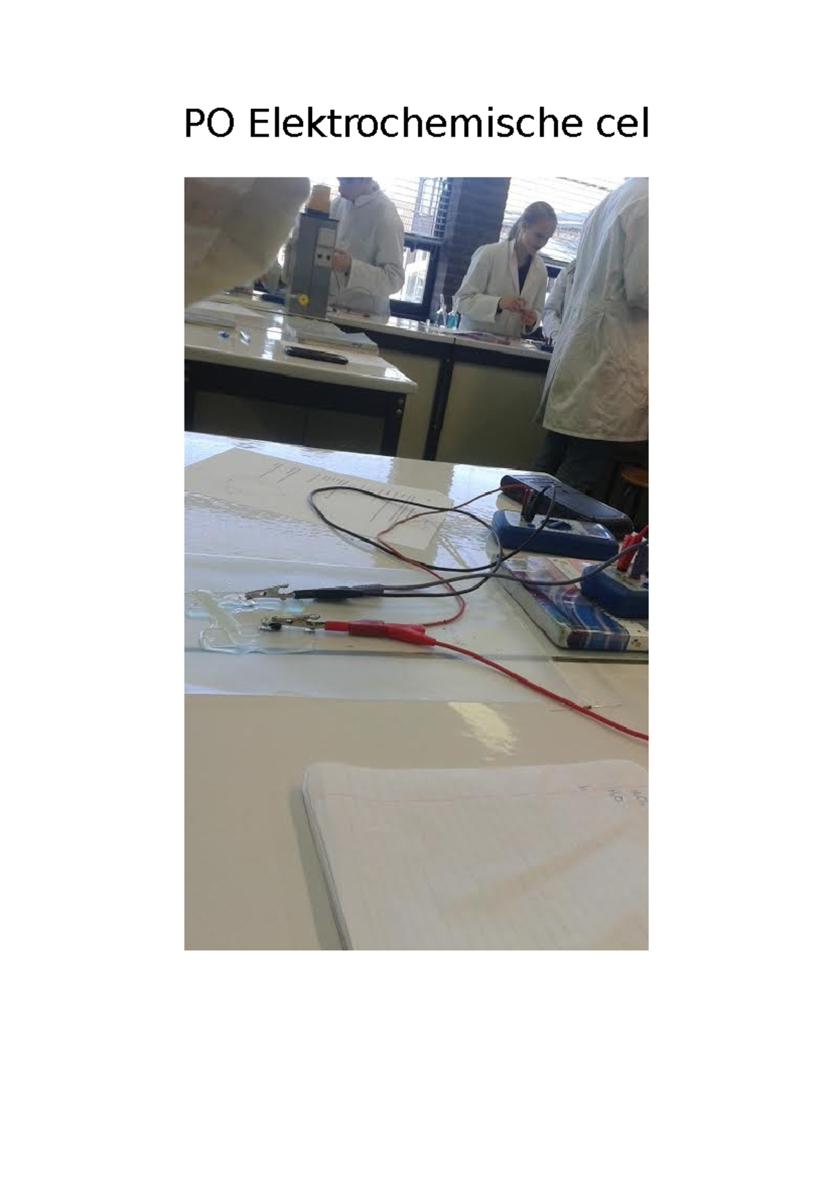 Scheikunde PO Elektrochemische cel - PO Elektrochemische cel Doel van ...