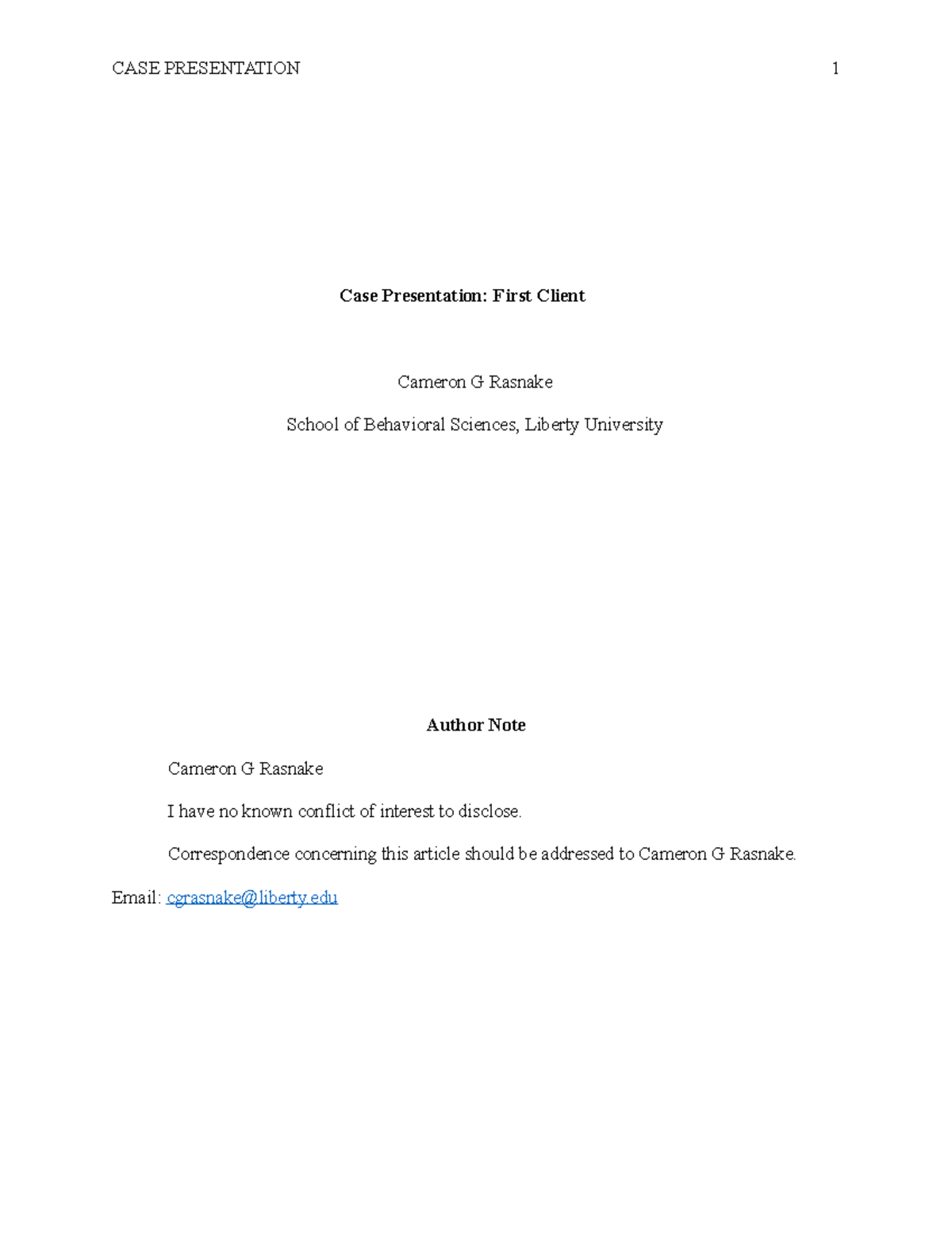 Case Presentation First Client - Case Presentation: First Client ...