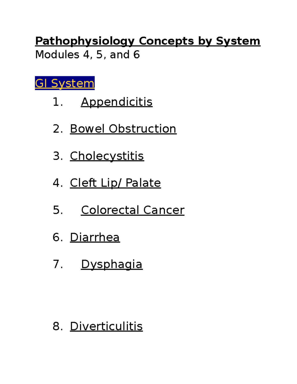 Pathophysiology Concepts for exam 2 - Pathophysiology Concepts by ...