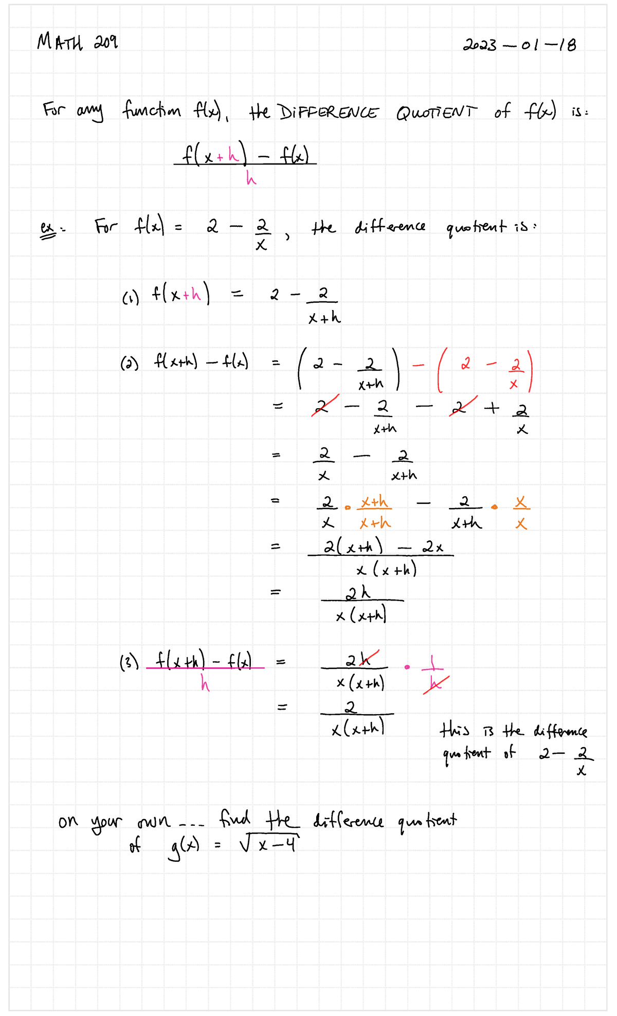 MATH 209 Lecture Notes 2023-01-18 - MATH 209 - Studocu
