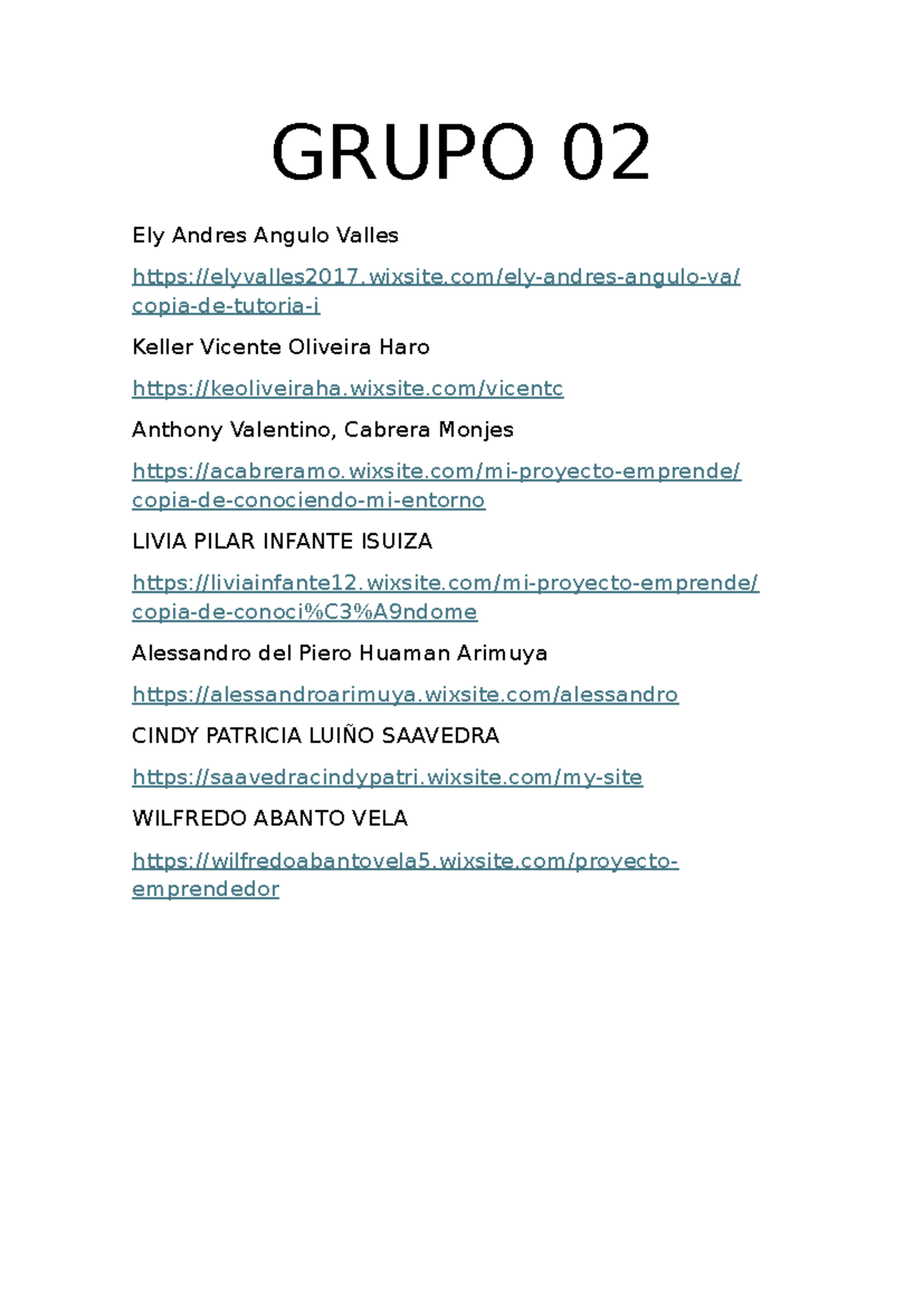 Grupo 02 catedra - XZZZZ - GRUPO 02 Ely Andres Angulo Valles - Studocu