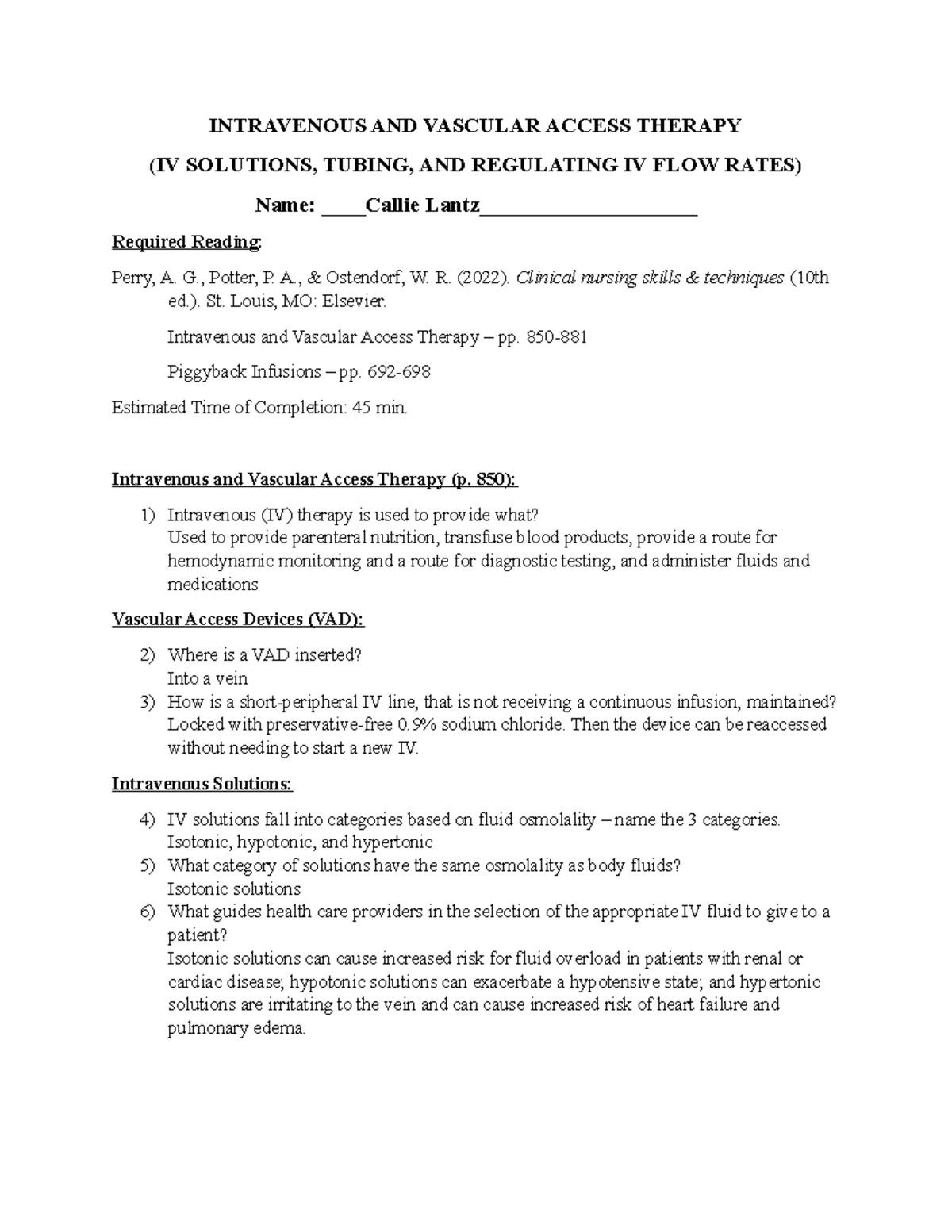 Pre-work - 10th IV Sotuions-Tubing-Flow Rates 2 - INTRAVENOUS AND ...