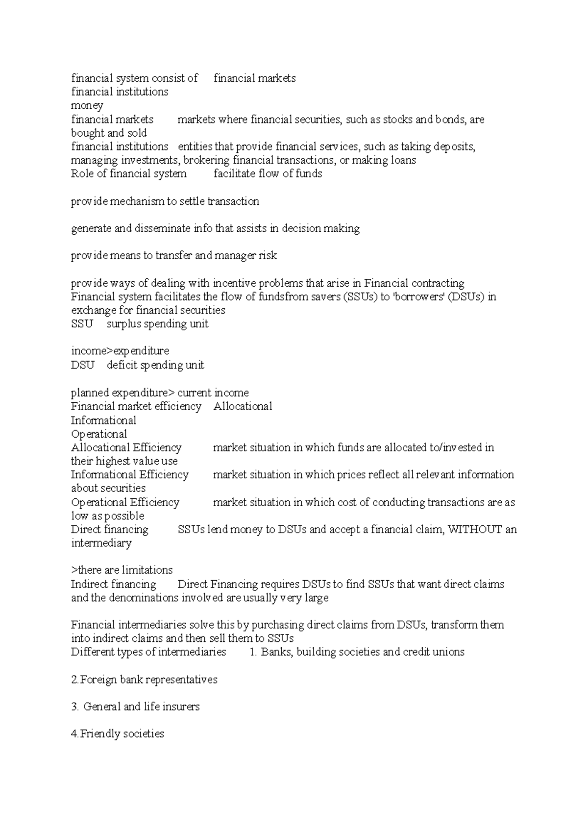 Fin111 9 - financial system consist of financial markets financial ...