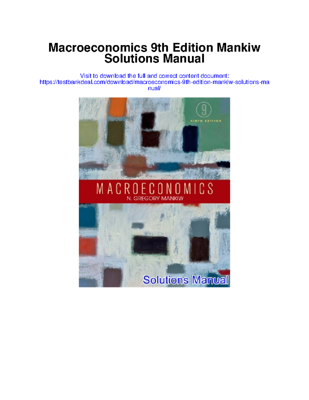 669695675 Macroeconomics 9th Edition Mankiw Solutions Manual - Macroeconomics 9th Edition Mankiw ...