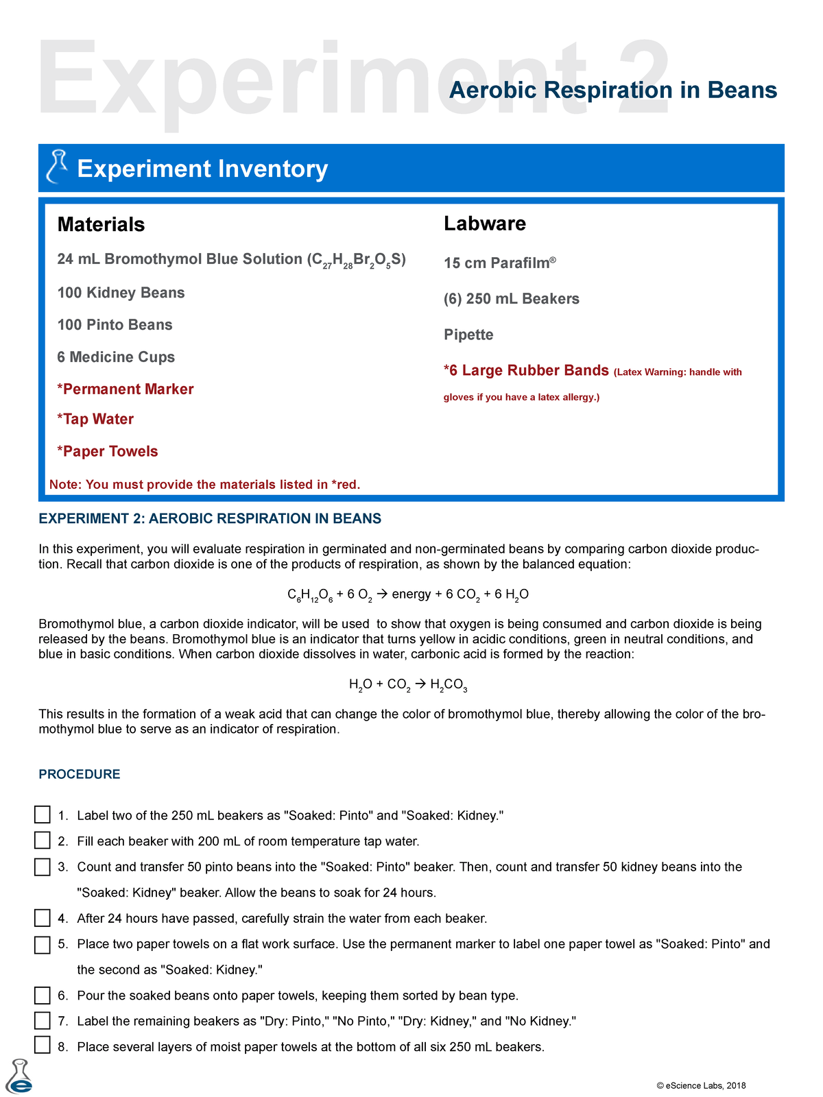 Aerobic Respiration in Beans - Experiment 2 Aerobic Respiration in ...