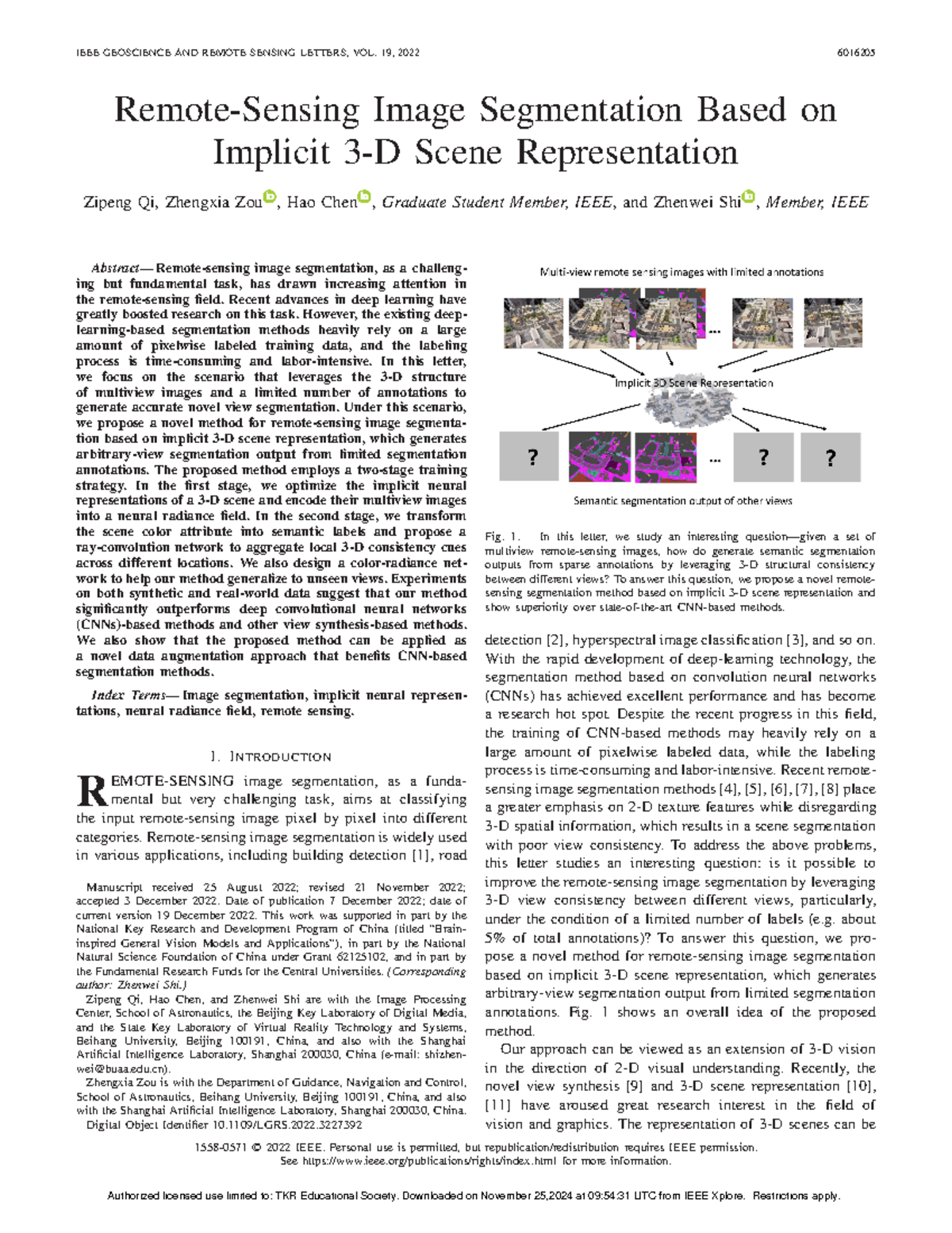 Remote-Sensing Image Segmentation Based on Implicit 3-D Scene ...