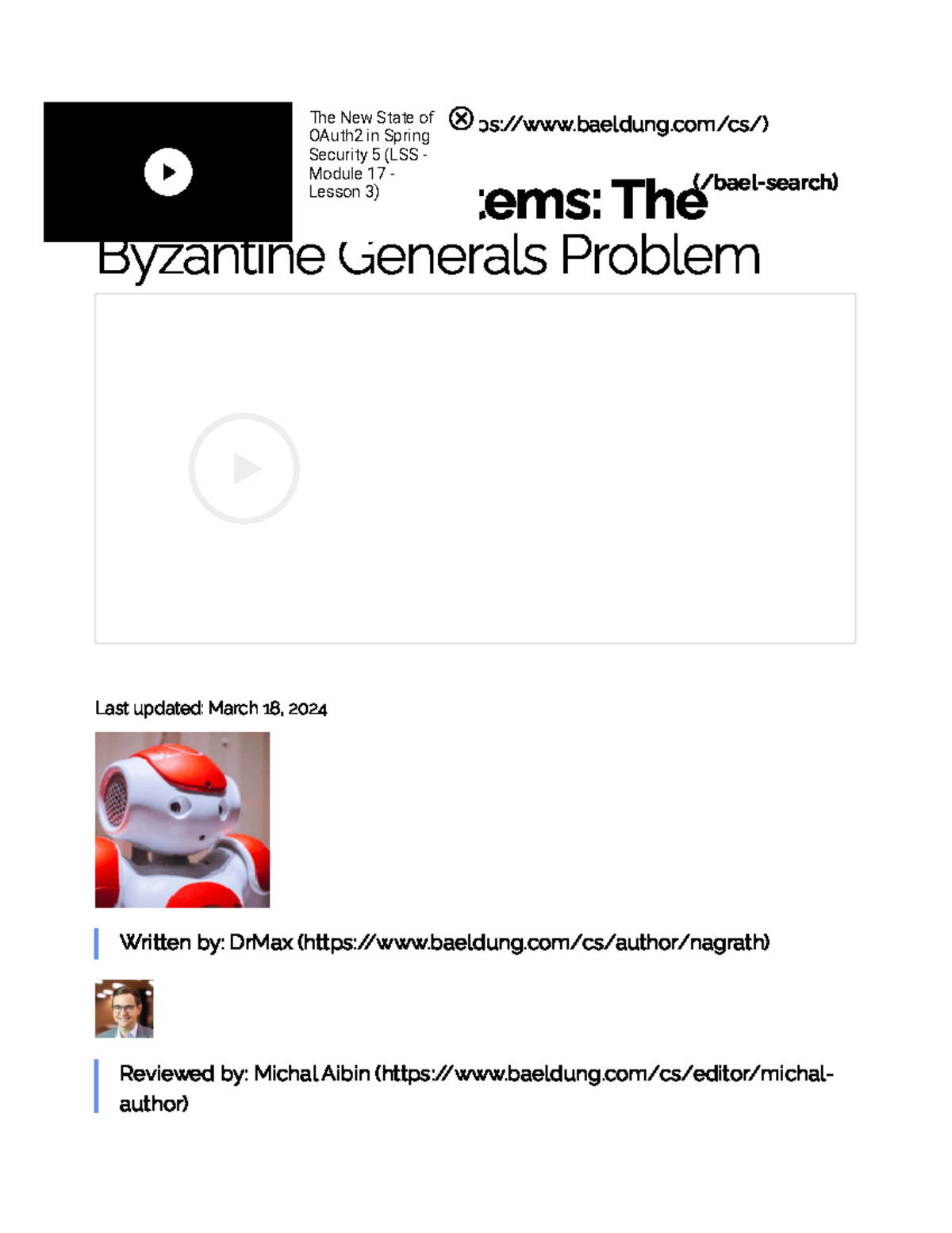 Distributed Systems The Byzantine Generals Problem Baeldung on Computer Science - Distributed ...